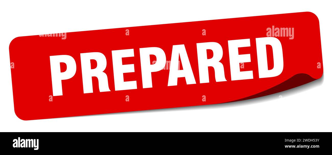 prepared sticker. prepared rectangular label isolated on white ...