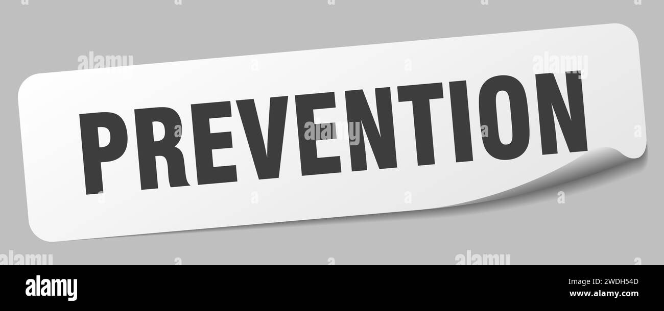 prevention sticker. prevention rectangular label isolated on white ...
