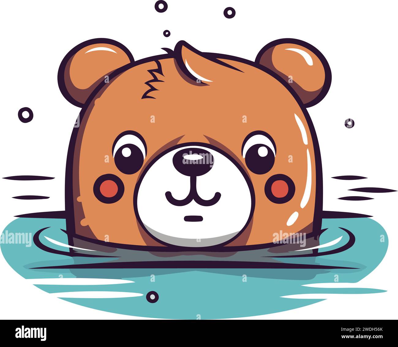 Teddy swims Stock Vector Images - Alamy