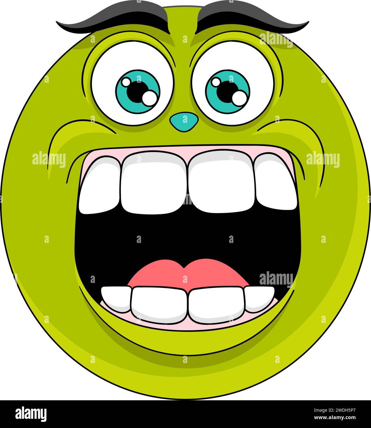 green ball cartoon logo with happy laughing face. creative image Stock ...