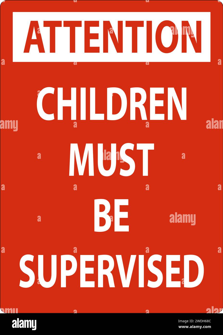 Pool Safety Sign Attention, Children Must be Supervised Stock Vector ...