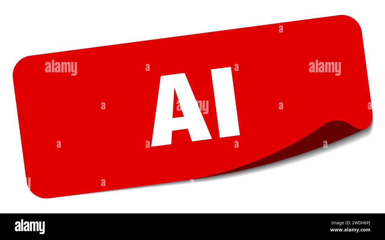 ai sticker. ai rectangular label isolated on white background Stock ...