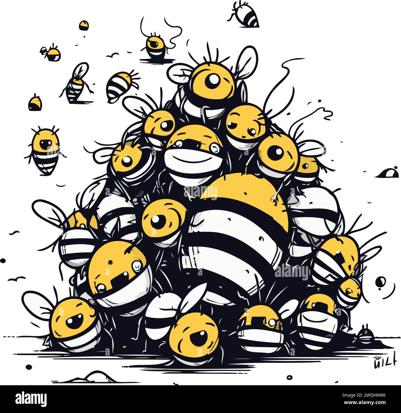 Group of bees Stock Vector Images - Alamy