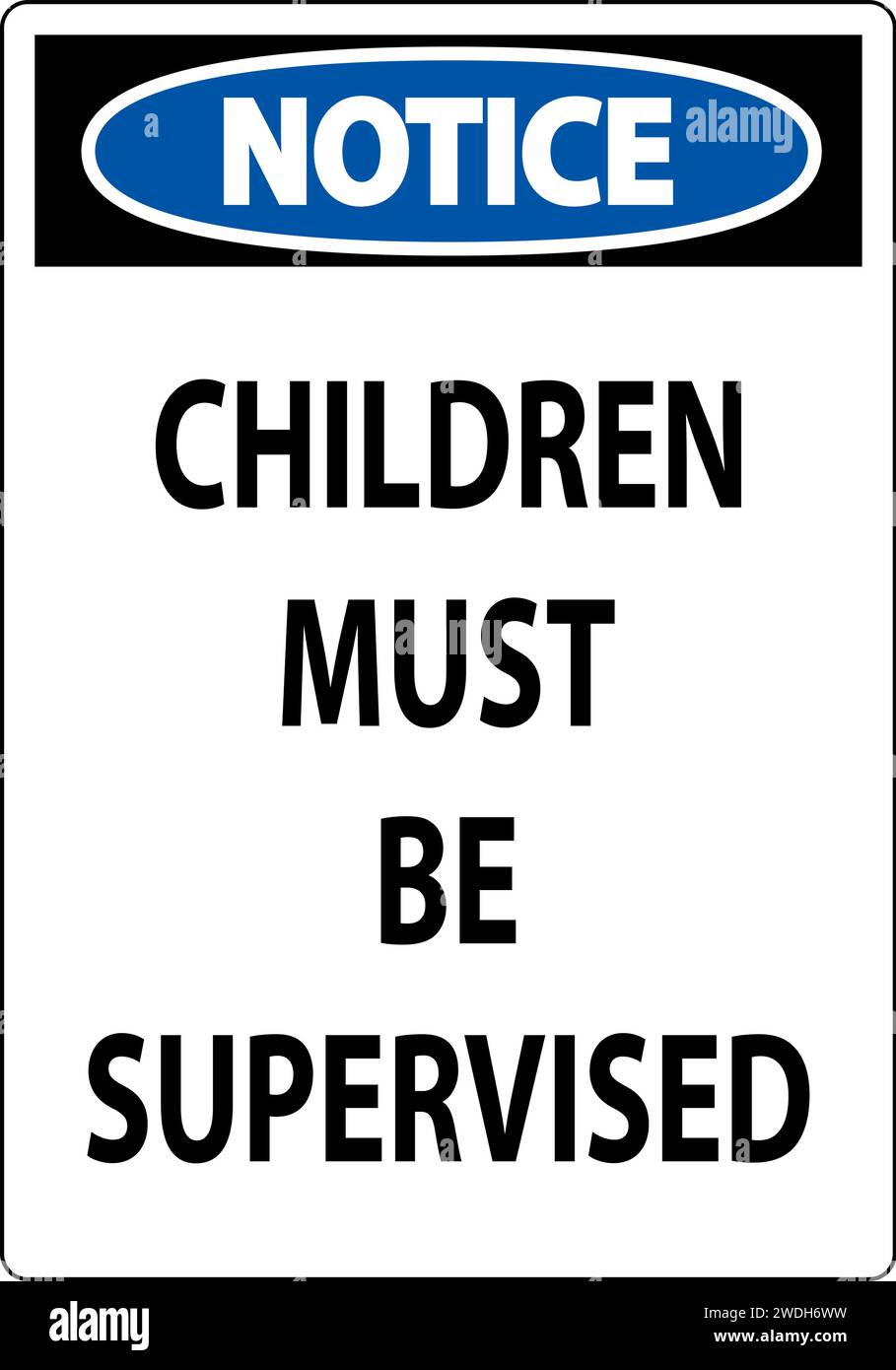 Pool Safety Sign Notice, Children Must be Supervised Stock Vector Image ...