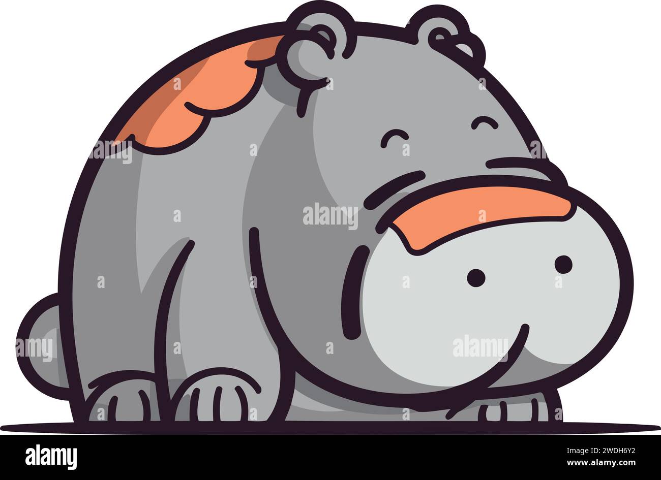 Hippopotamus animal clipart Cut Out Stock Images & Pictures - Alamy