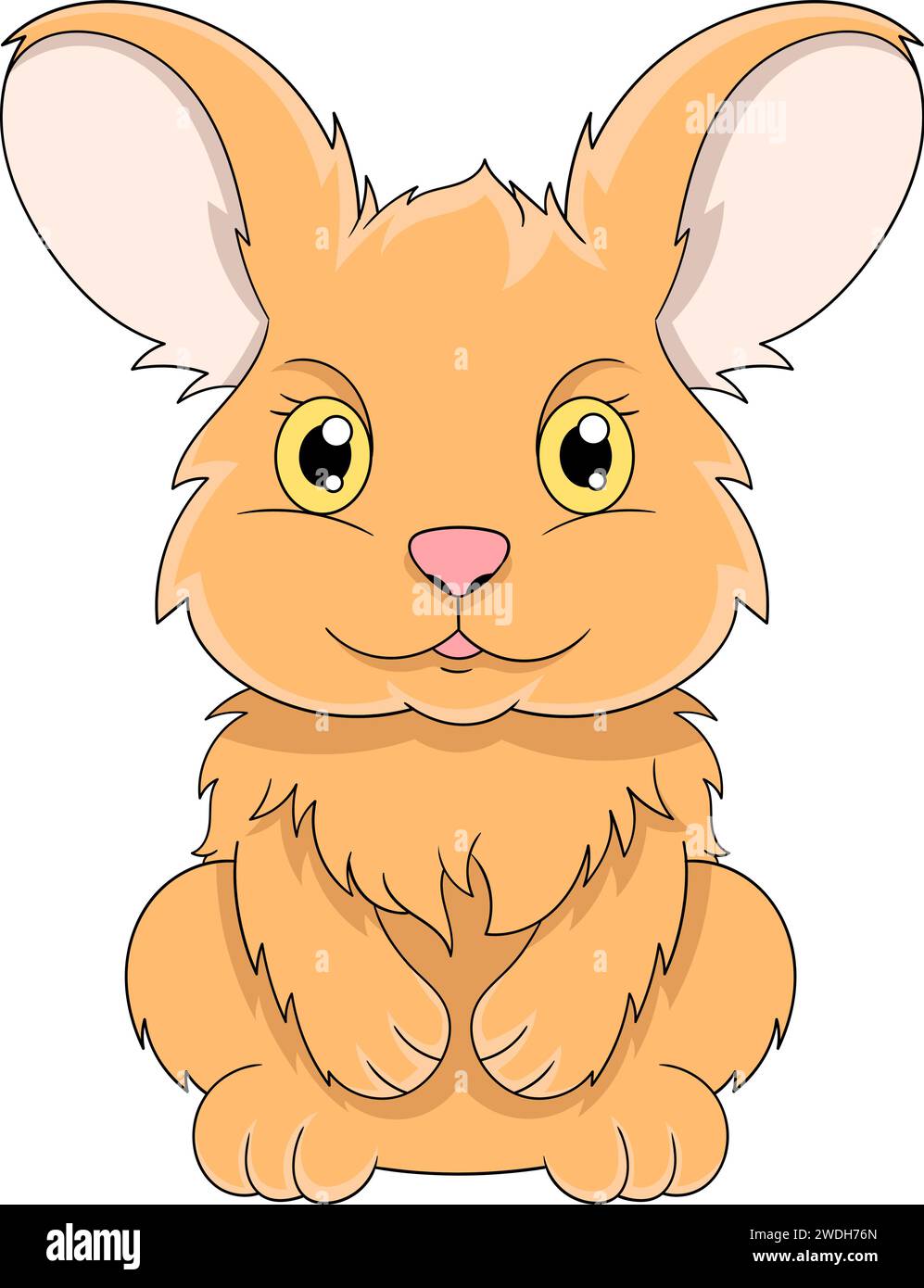 cartoon logo of a shaggy orange rabbit sitting cute. creative image ...