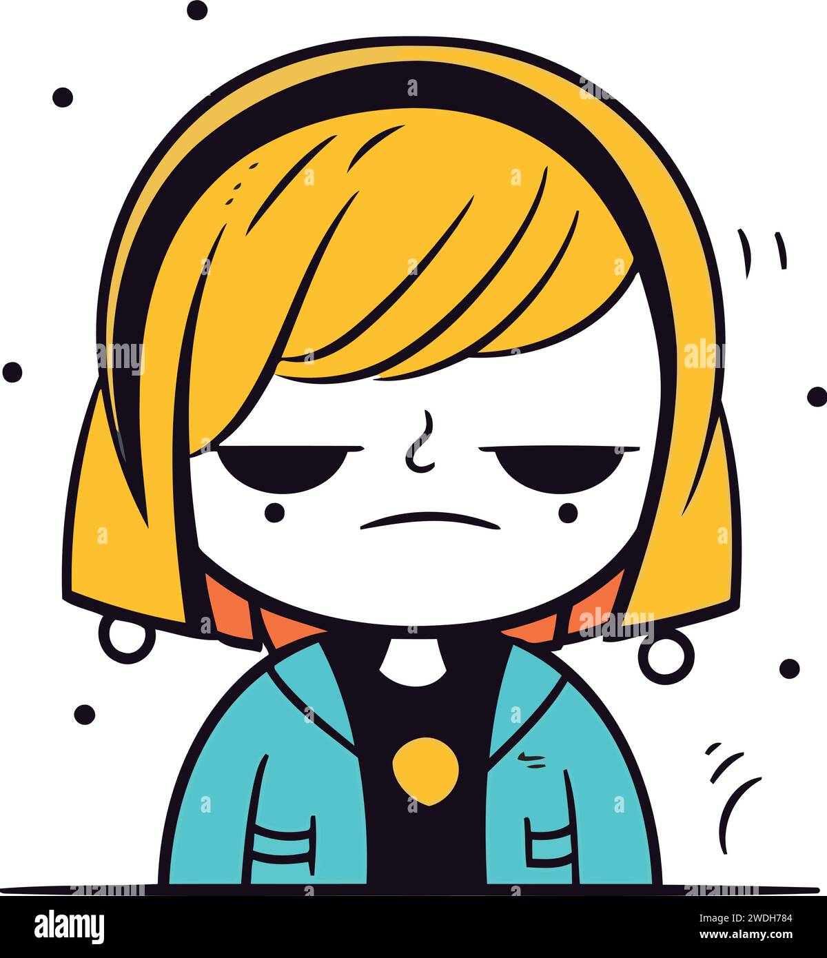 Sad line art Stock Vector Images - Alamy