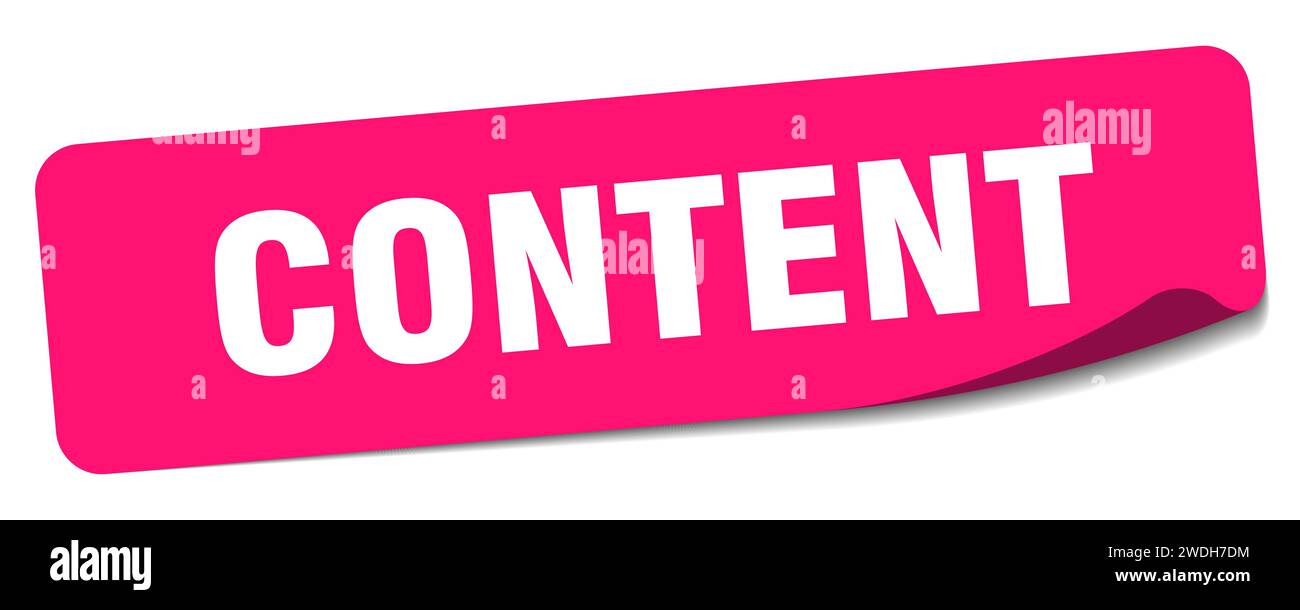 content sticker. content rectangular label isolated on white background ...