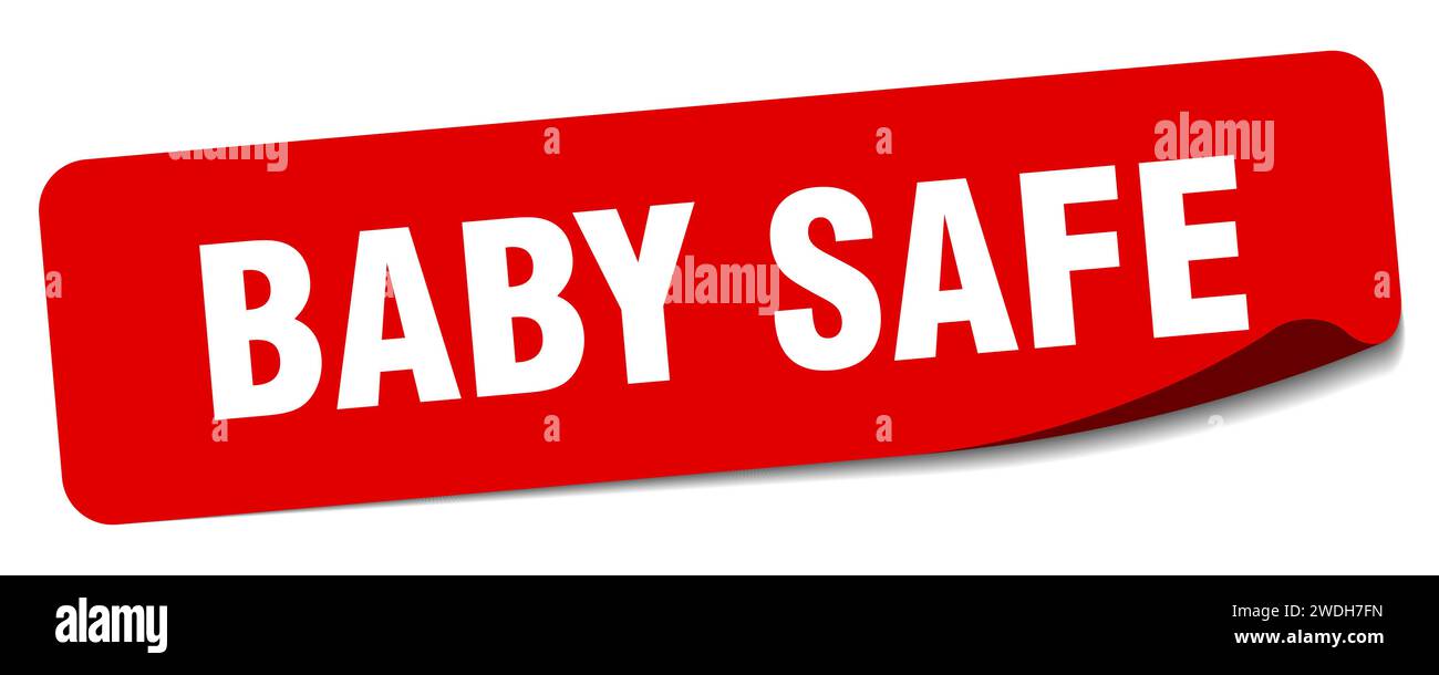 baby safe sticker. baby safe rectangular label isolated on white ...