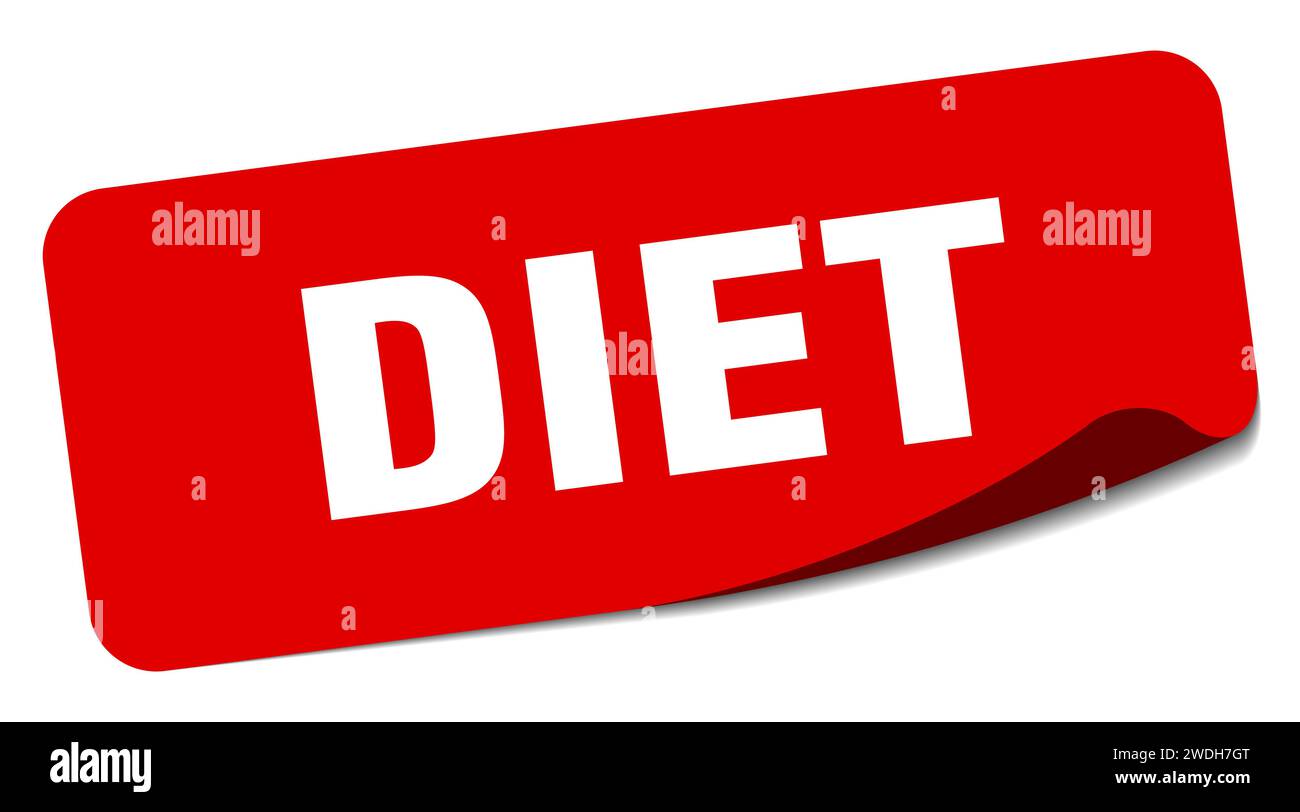 diet sticker. diet rectangular label isolated on white background Stock ...