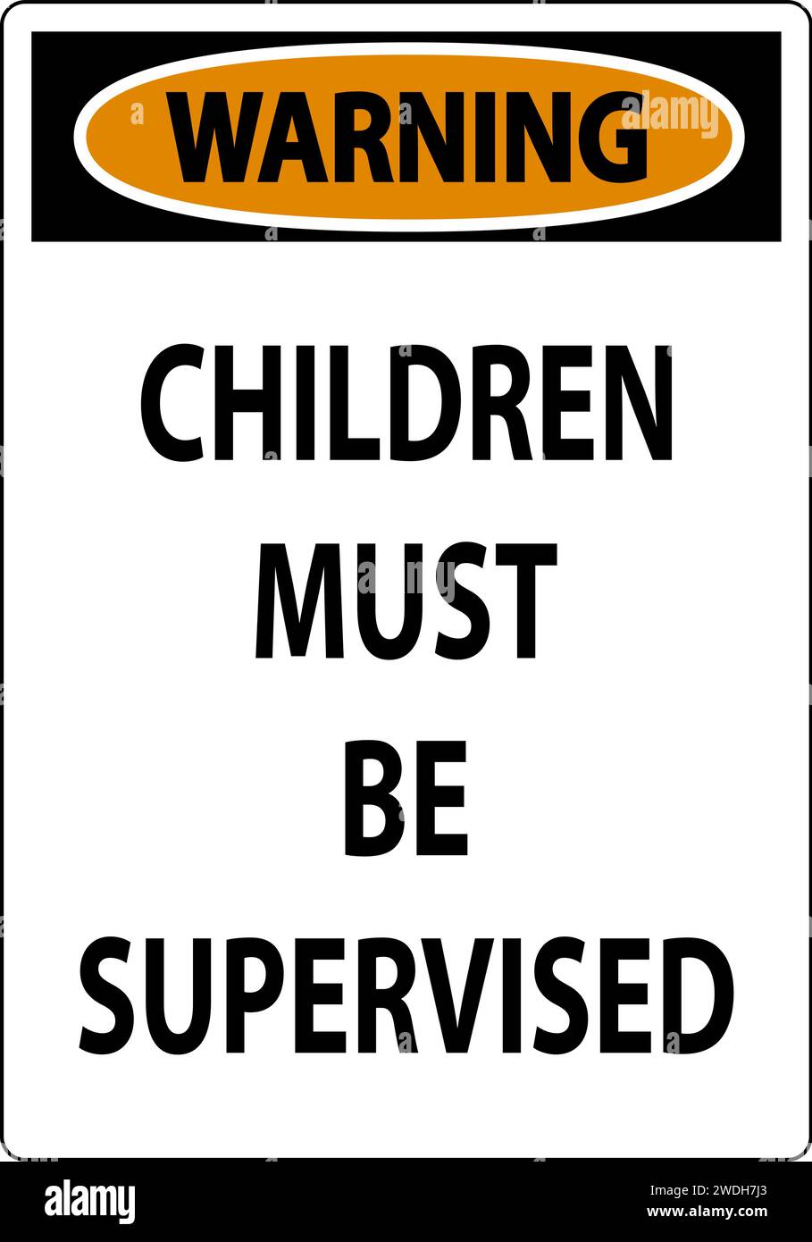 Pool Safety Sign Warning, Children Must be Supervised Stock Vector ...