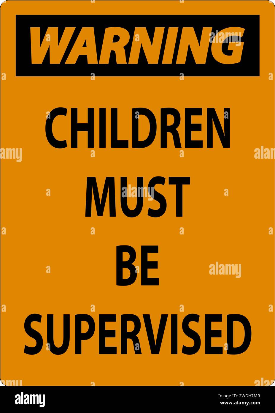 Pool Safety Sign Warning, Children Must be Supervised Stock Vector ...