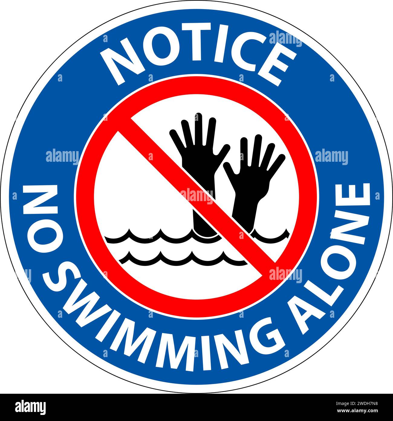 Pool Safety Sign Notice, No Swimming Alone Stock Vector Image & Art - Alamy
