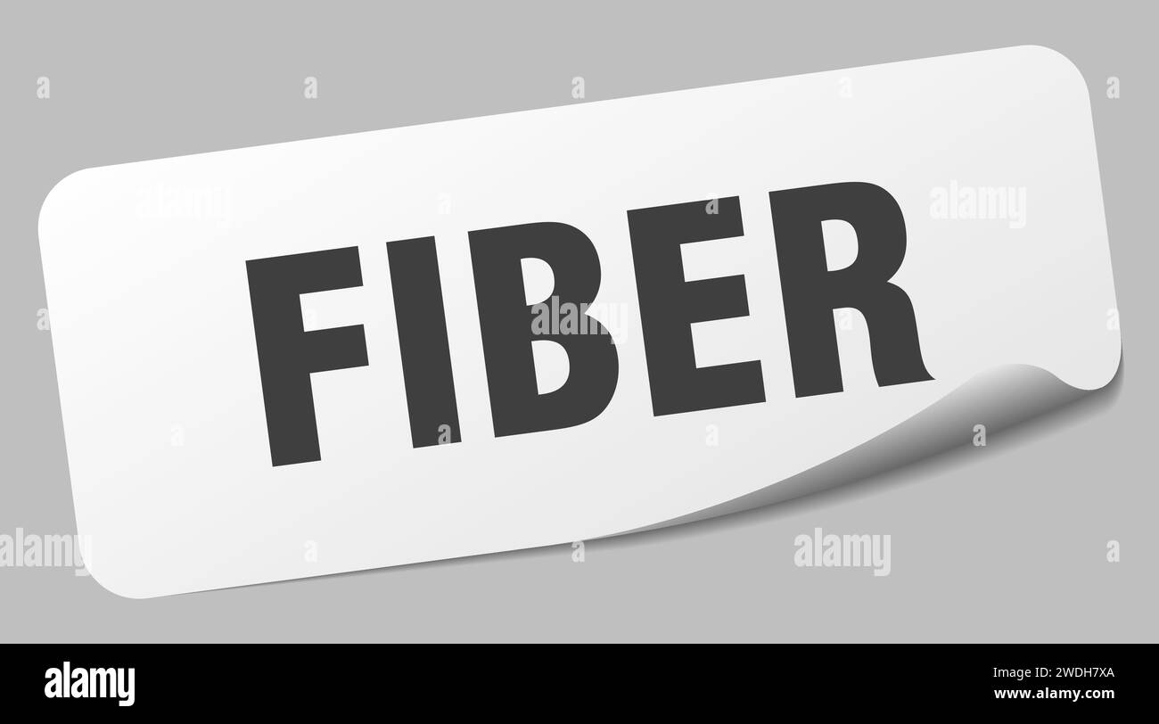 fiber sticker. fiber rectangular label isolated on white background ...
