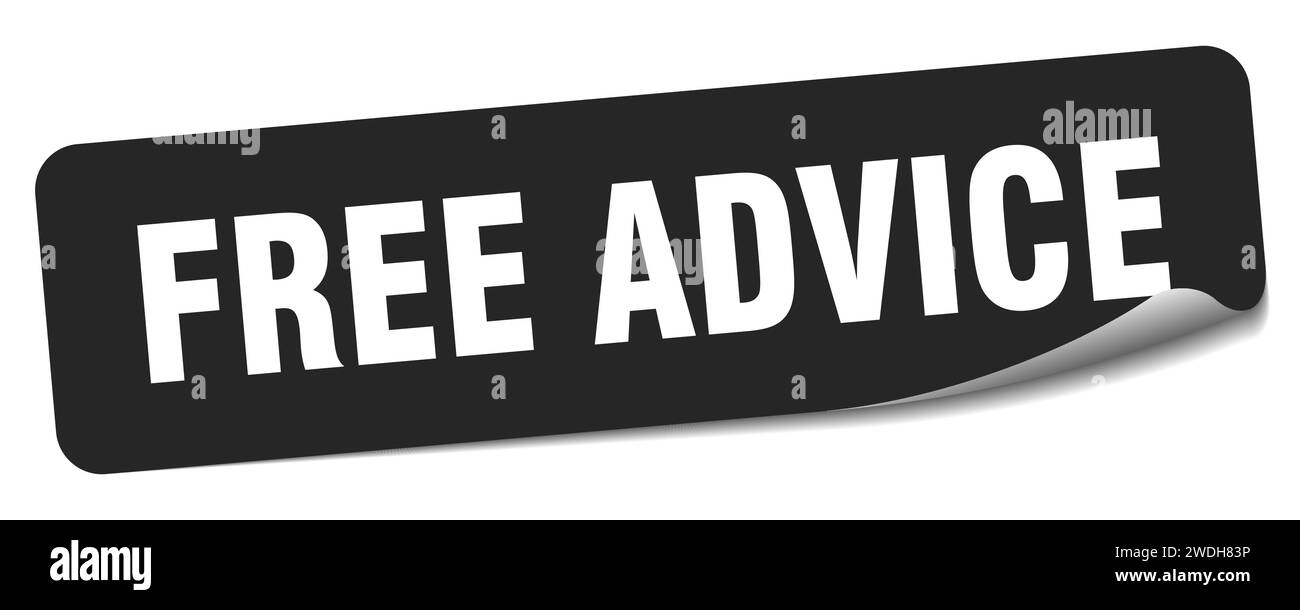 free advice sticker. free advice rectangular label isolated on white ...