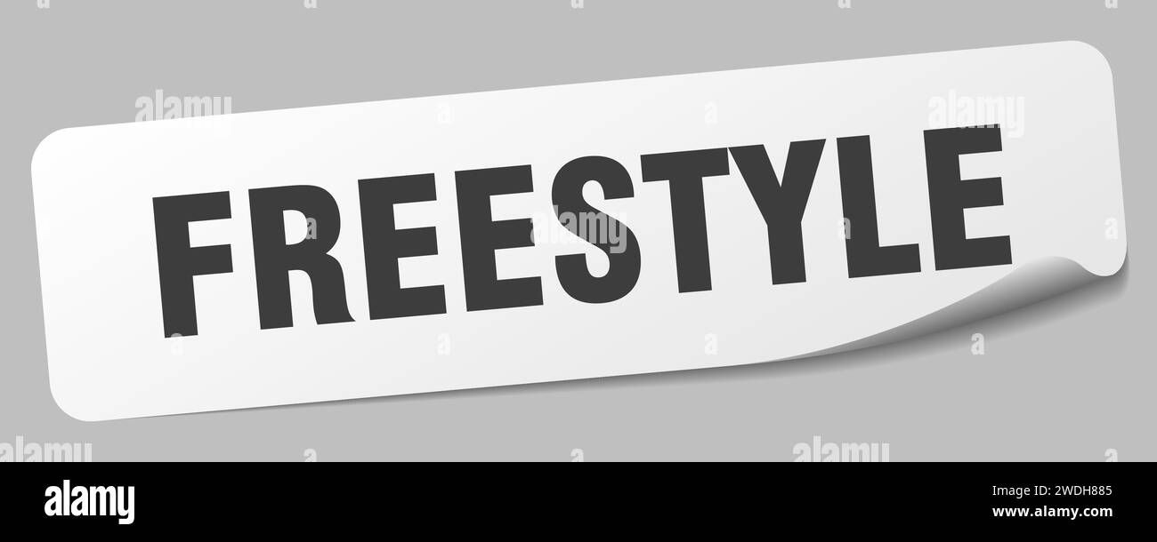 freestyle sticker. freestyle rectangular label isolated on white ...