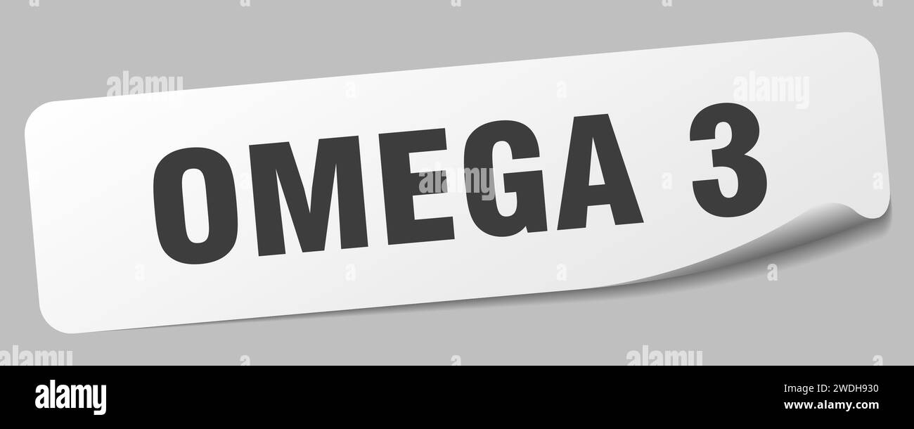 omega 3 sticker. omega 3 rectangular label isolated on white background ...