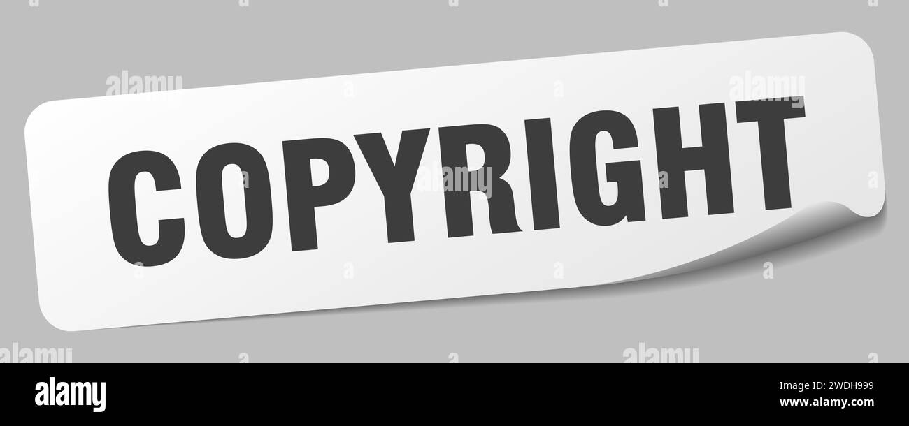 copyright sticker. copyright rectangular label isolated on white ...