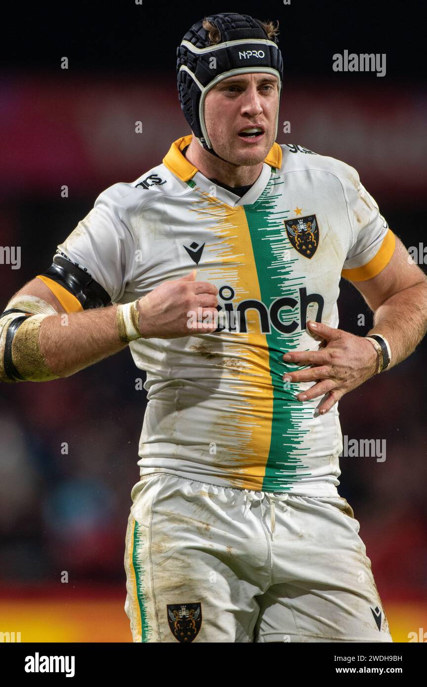 Limerick, Ireland. 21st Jan, 2024. Alex Coles of Northampton during the ...