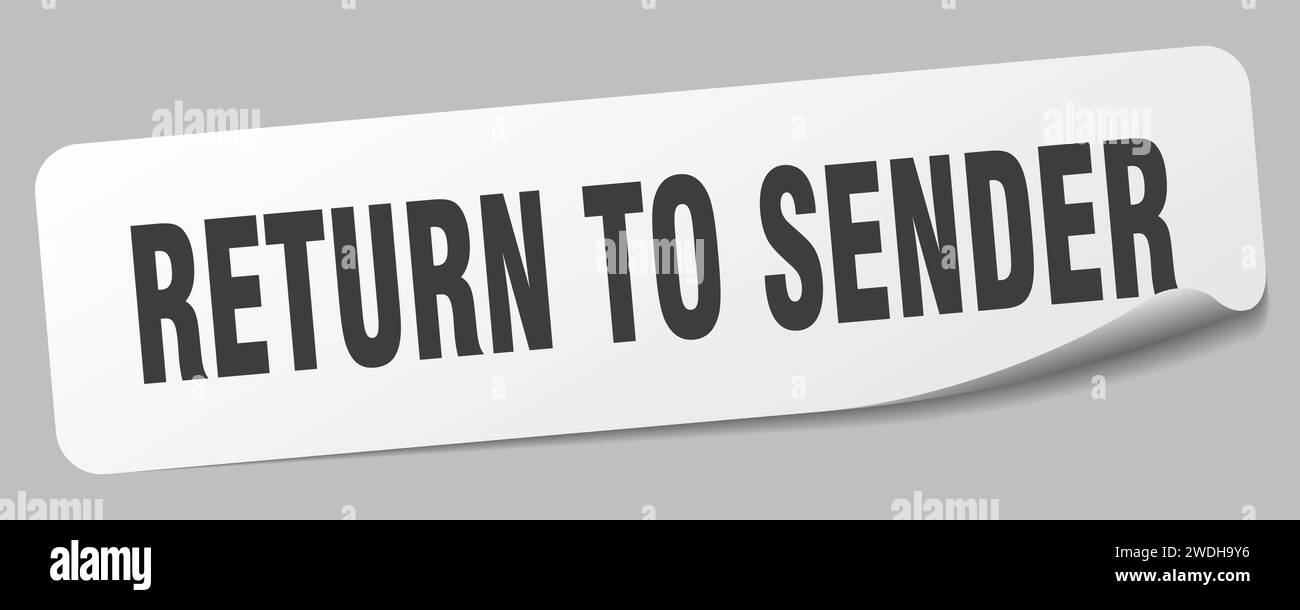 Return to sender Black and White Stock Photos & Images - Alamy