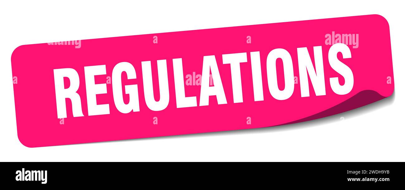 regulations sticker. regulations rectangular label isolated on white ...