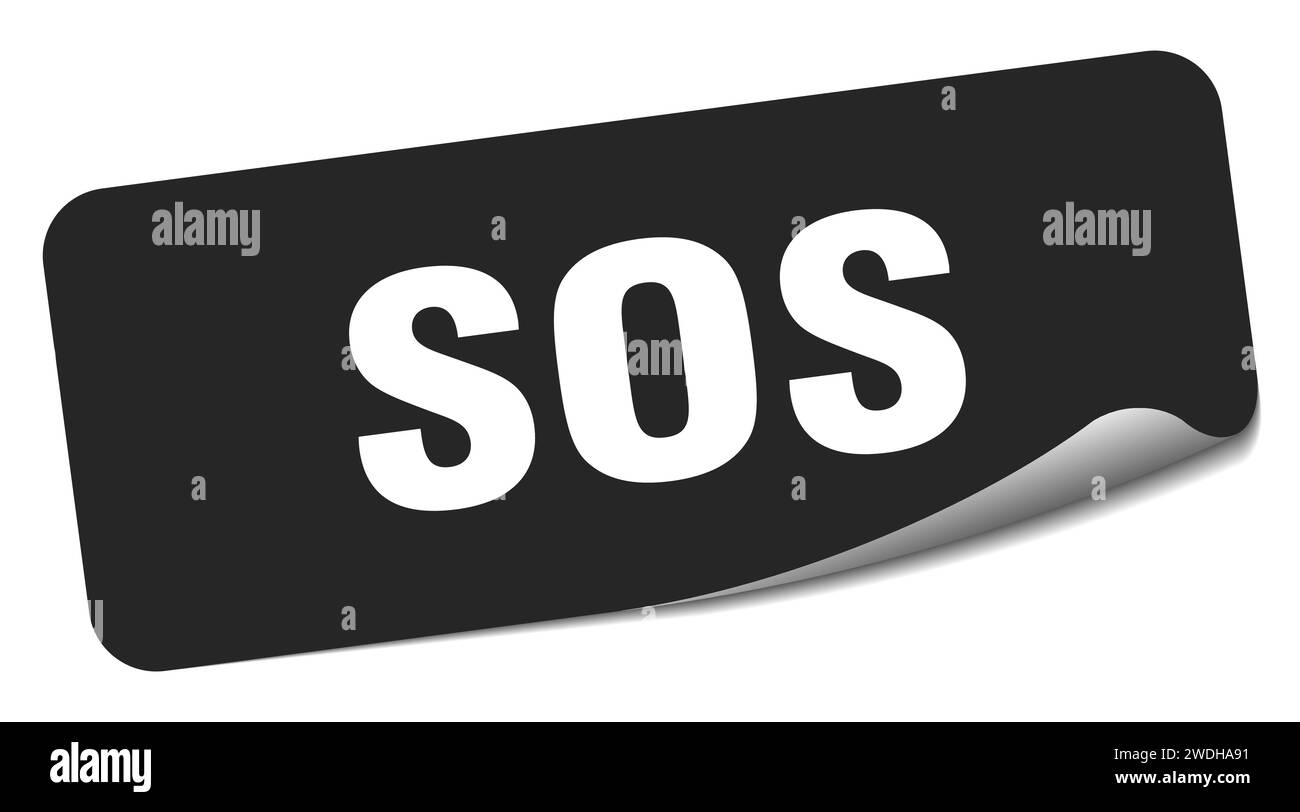 sos sticker. sos rectangular label isolated on white background Stock ...