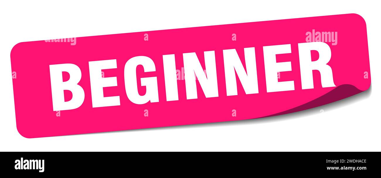 beginner sticker. beginner rectangular label isolated on white ...
