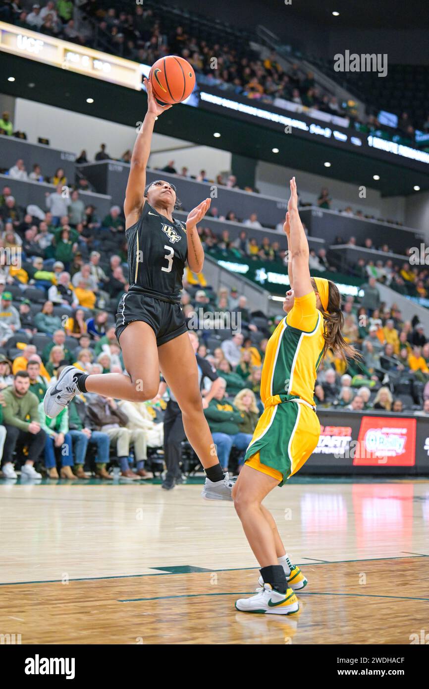 January 20 2024: UCF Knights guard Kaitlin Peterson (3) shoots the ball ...