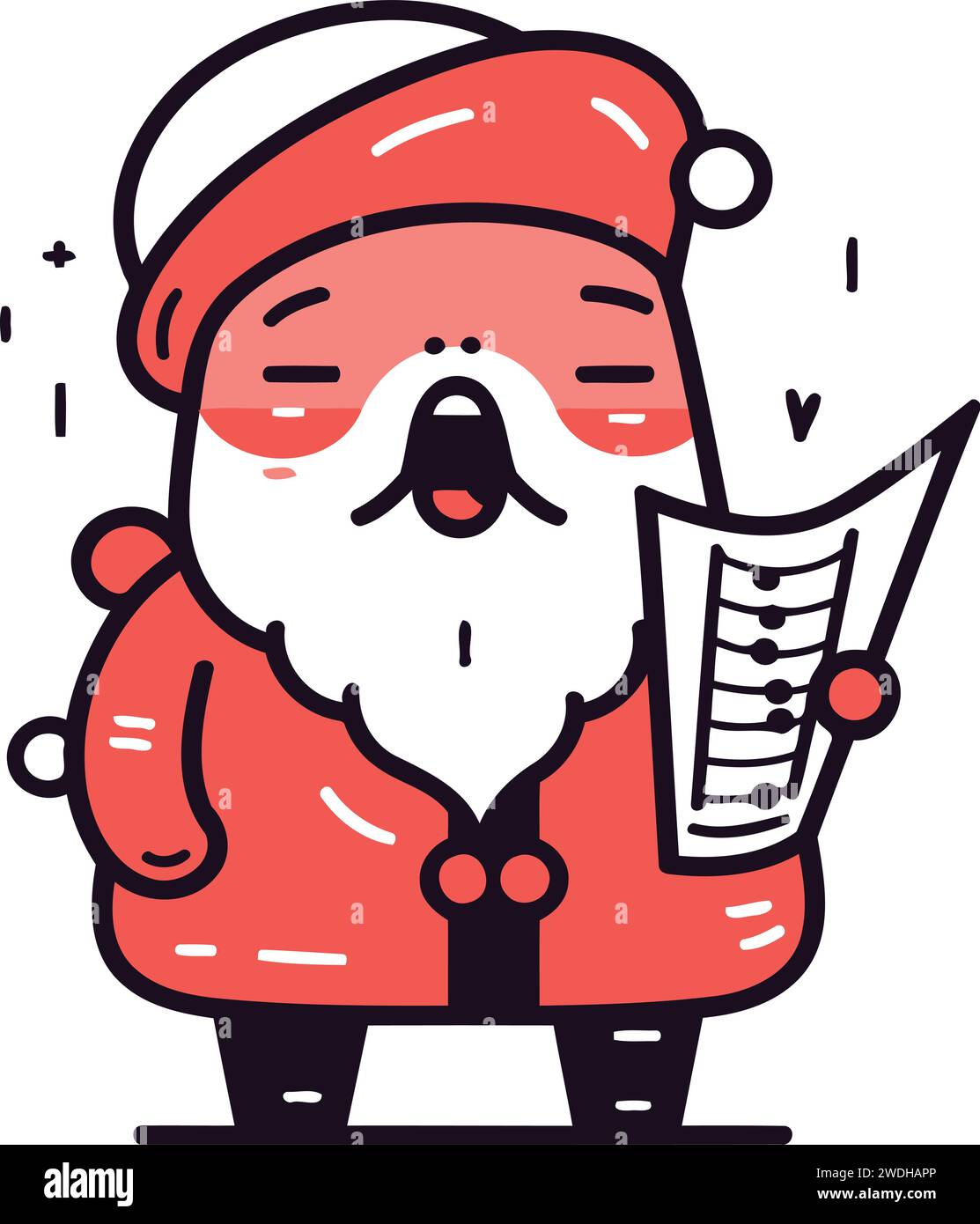 Santa reading a letter Stock Vector Images - Alamy