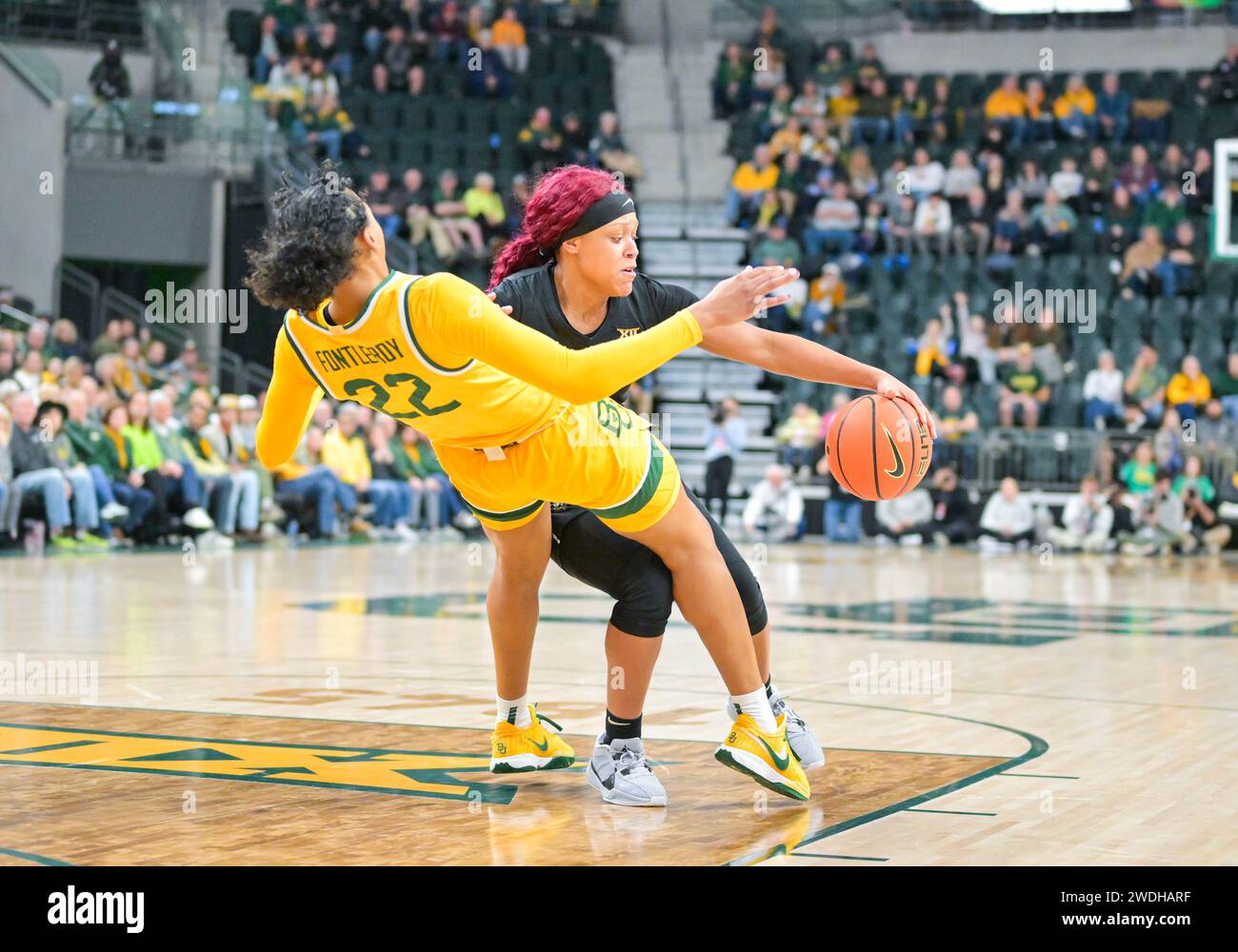 Waco, Texas, USA. 20th Jan, 2024. UCF Knights guard Morgan Robinson-Nwagwu (30) fouls Baylor ...