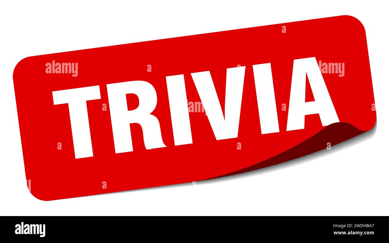 trivia sticker. trivia rectangular label isolated on white background ...