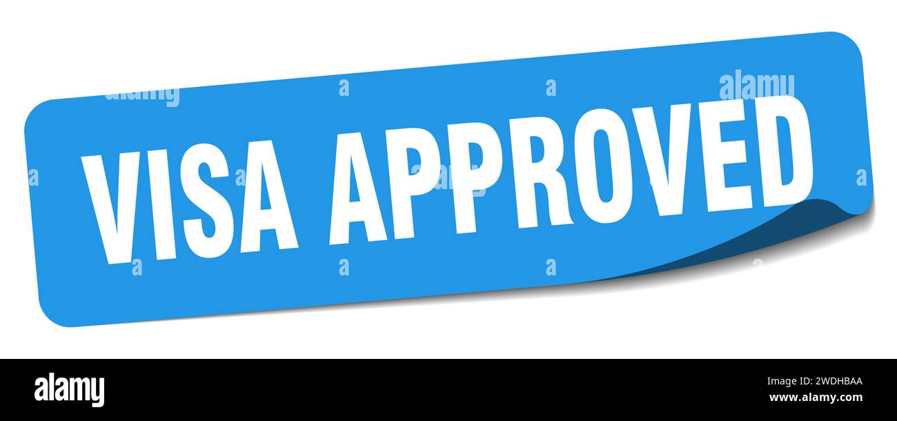visa approved sticker. visa approved rectangular label isolated on ...