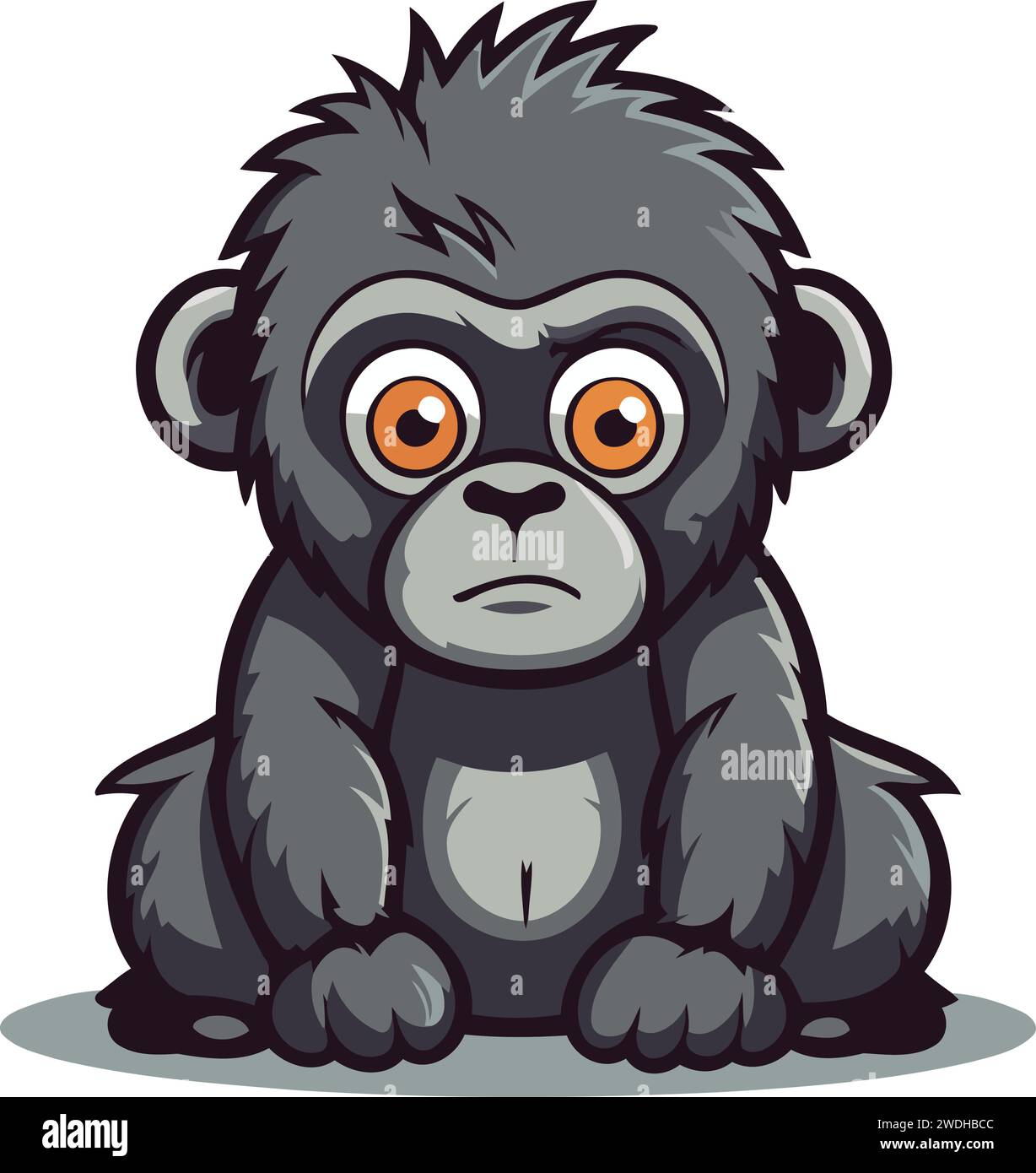 Chimpanzee on a white background. Vector cartoon illustration Stock ...