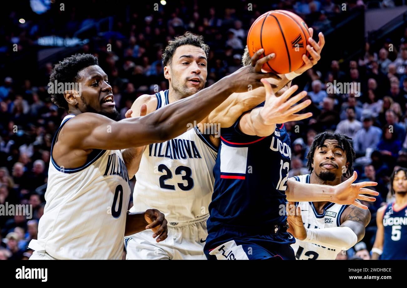 January 20, 2024, Philadelphia, Pa, USA: Villanova Wildcats guard TJ ...