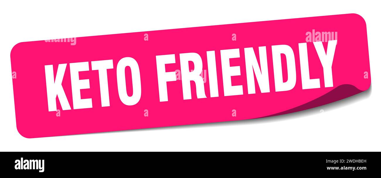 keto friendly sticker. keto friendly rectangular label isolated on ...