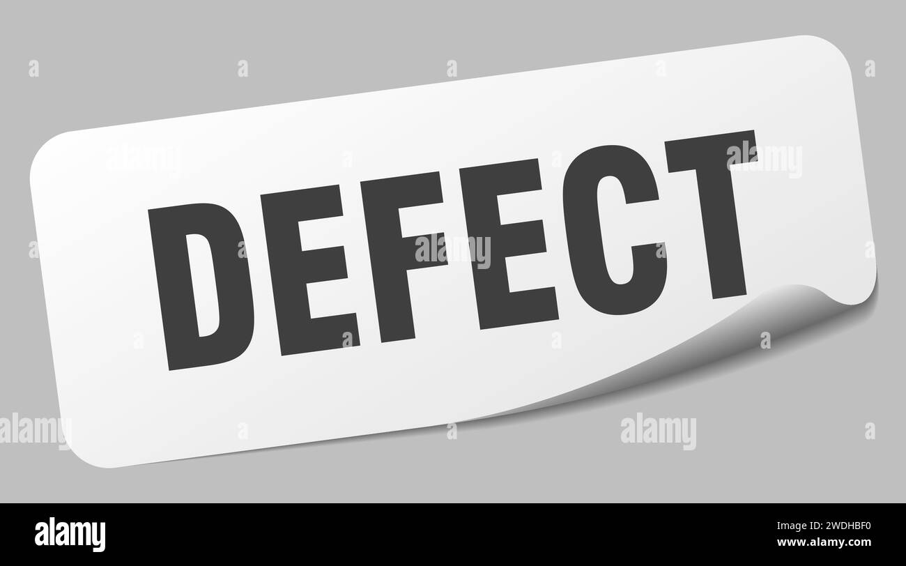 defect sticker. defect rectangular label isolated on white background ...