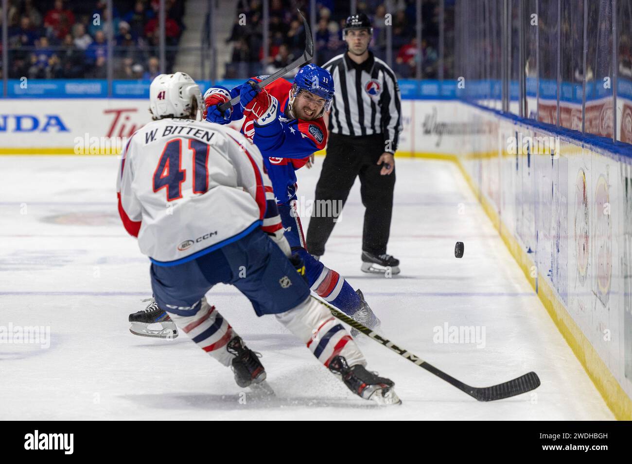 January 20th, 2024: Rochester Americans forward Lukas Rousek (11) makes ...