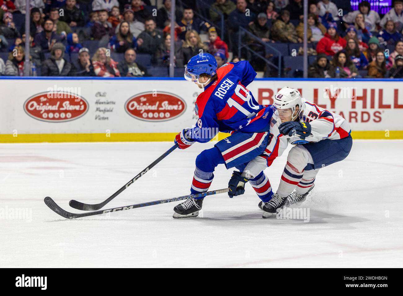 January 20th, 2024: Rochester Americans forward Isak Rosen (18) skates ...