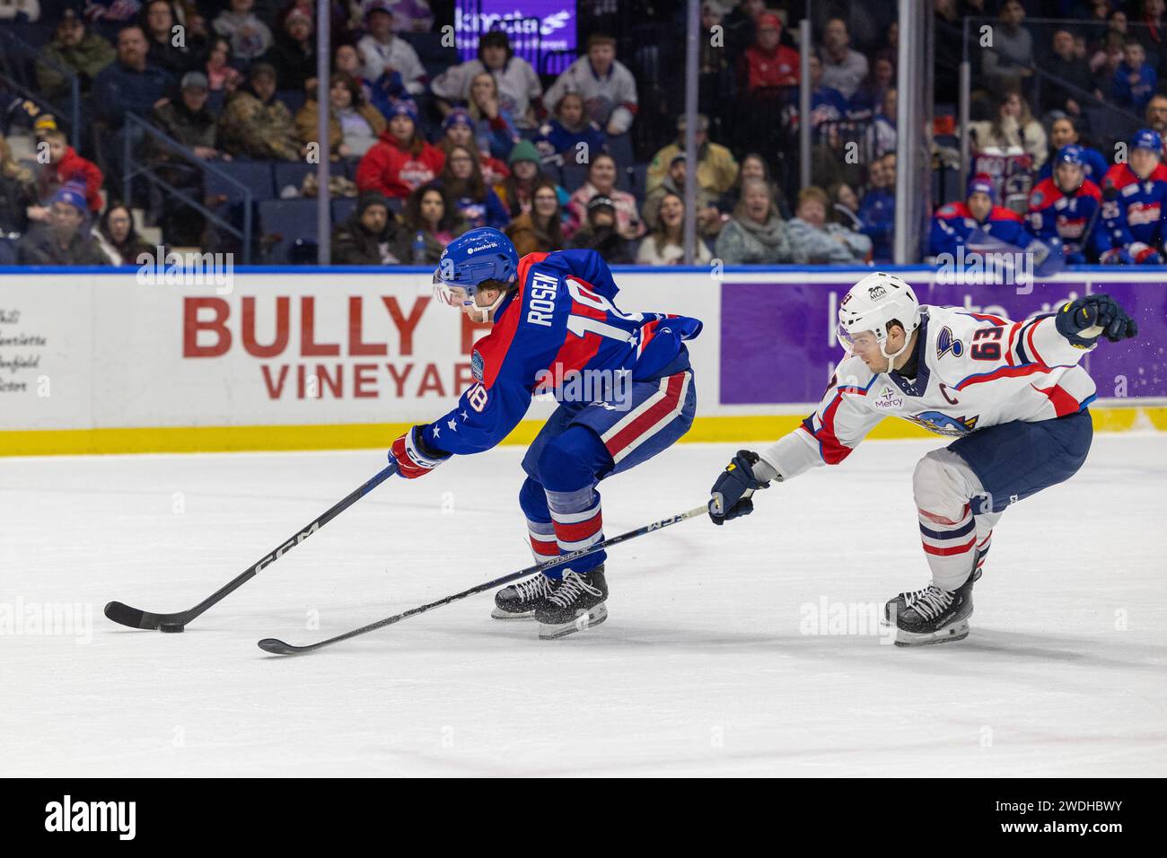 January 20th, 2024: Rochester Americans forward Isak Rosen (18) skates ...