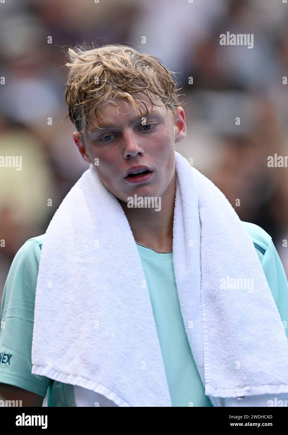 Melbourne, Australia. 21st Jan, 2024. Cruz Hewitt of Australia is seen ...