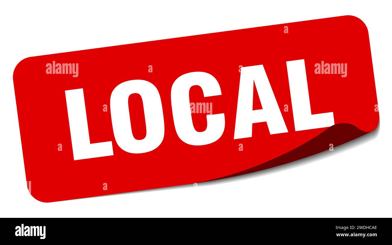local sticker. local rectangular label isolated on white background ...