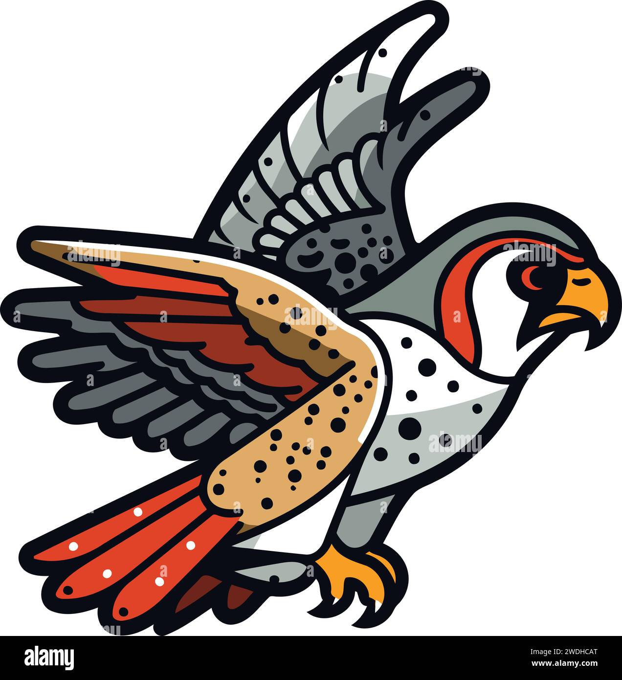 Flying falcon Stock Vector Images - Alamy