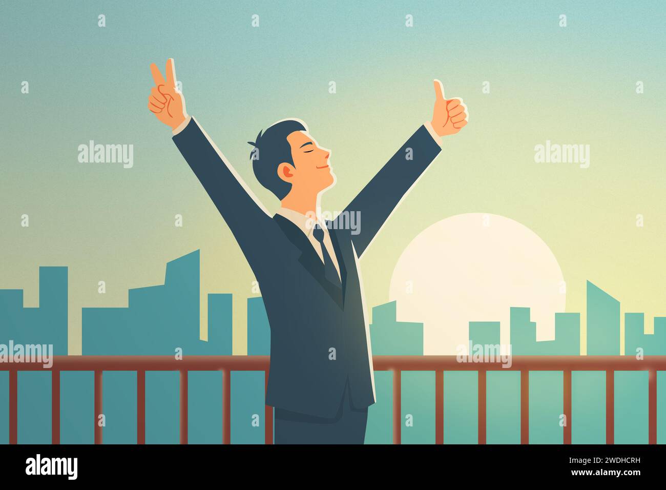 positive optimism concept, portrait of confident businessman-college ...