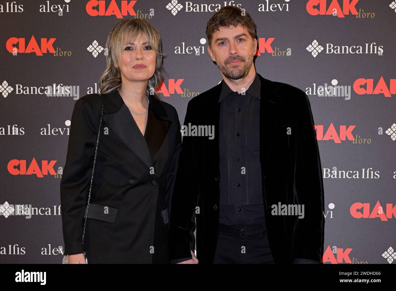Rome, Italy. 20th Jan, 2024. Eva Nestori (l) and Michele Riondino (r ...