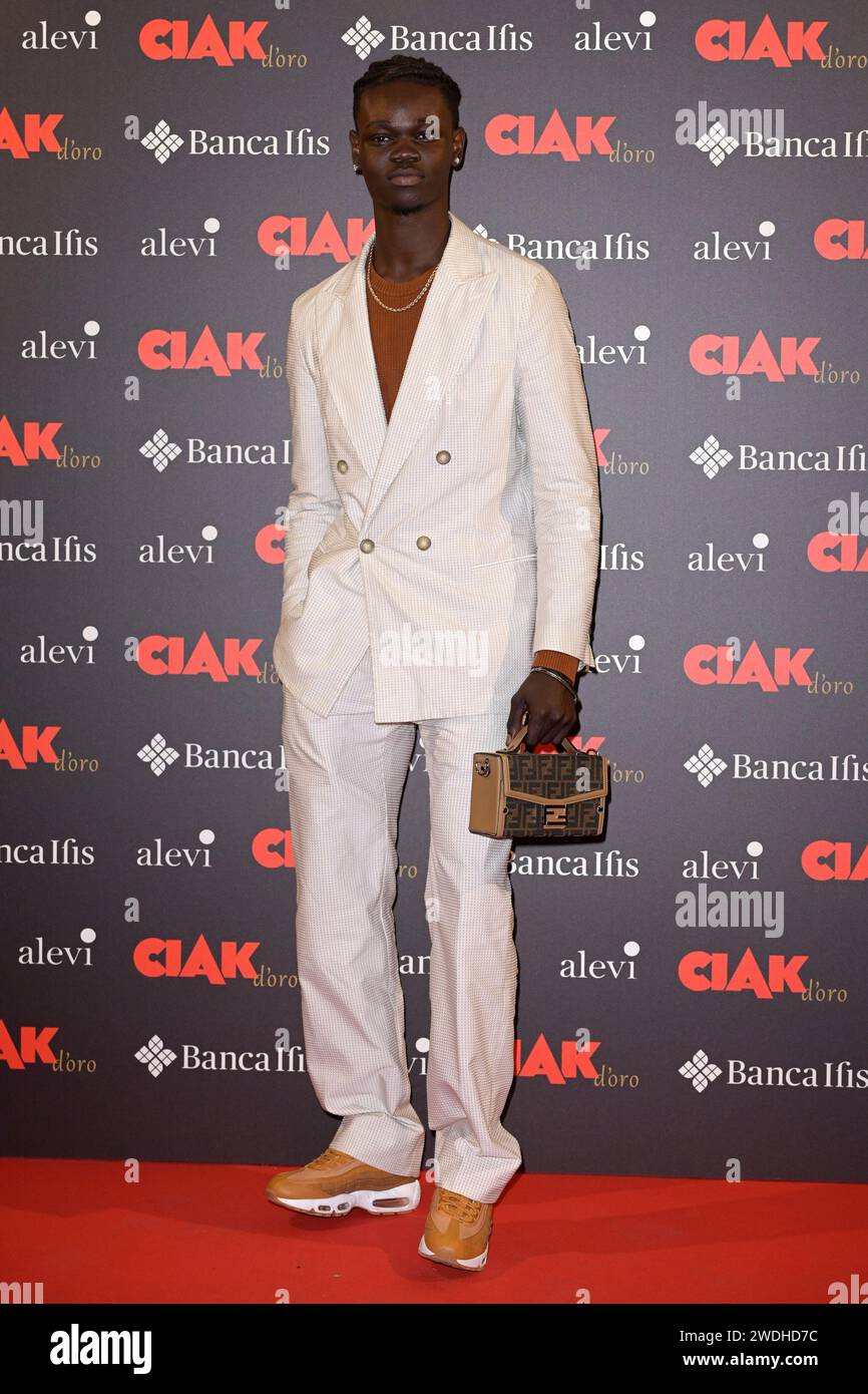 Rome, Italy. 20th Jan, 2024. Moustapha Fall attends the Ciak d'Oro 2023 ...