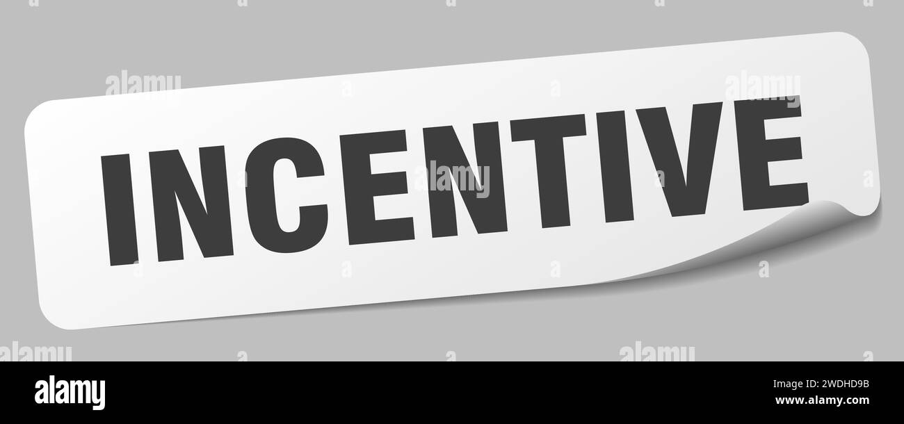 incentive sticker. incentive rectangular label isolated on white ...