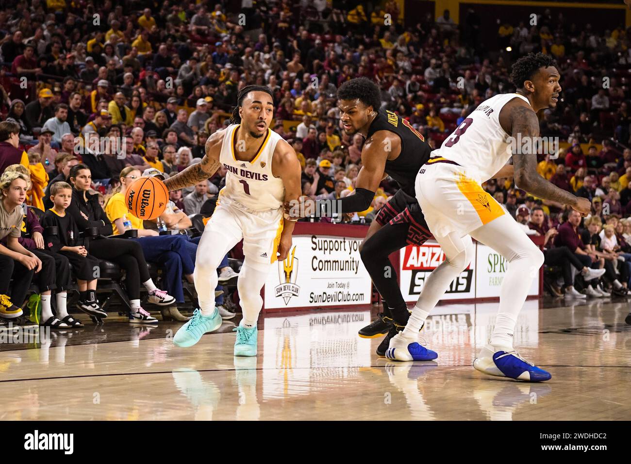 Tempe, United States. 20th Jan, 2024. Arizona State Sun Devils guard ...