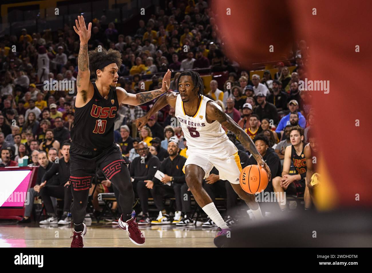 Tempe, United States. 20th Jan, 2024. Arizona State Sun Devils guard ...