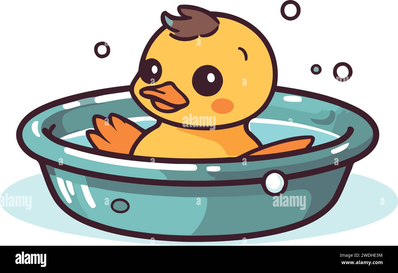 Bathing duckling Stock Vector Images - Alamy