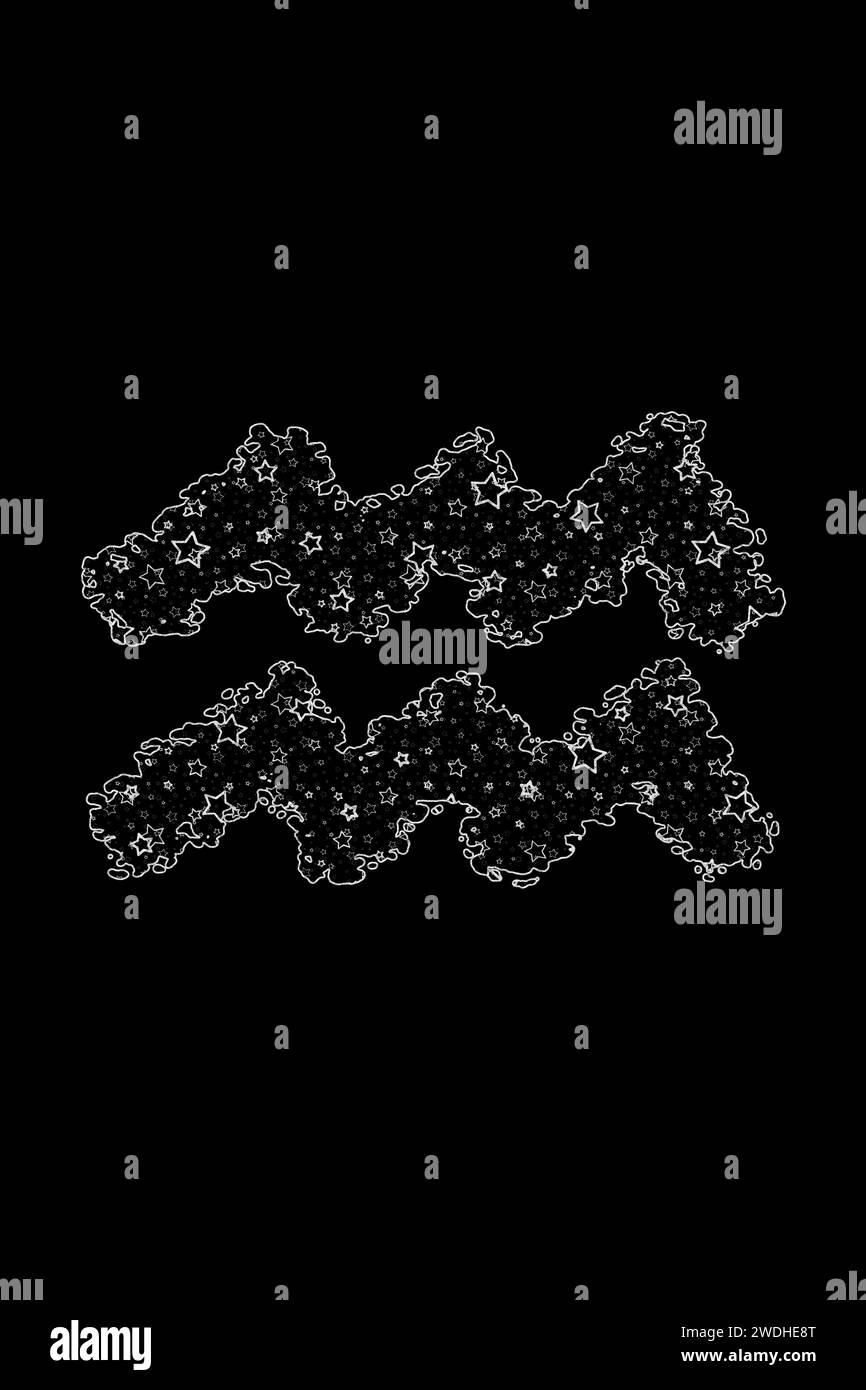 Aquarius Zodiac Sign, Water Bearer Horoscope Symbol, clipping path ...